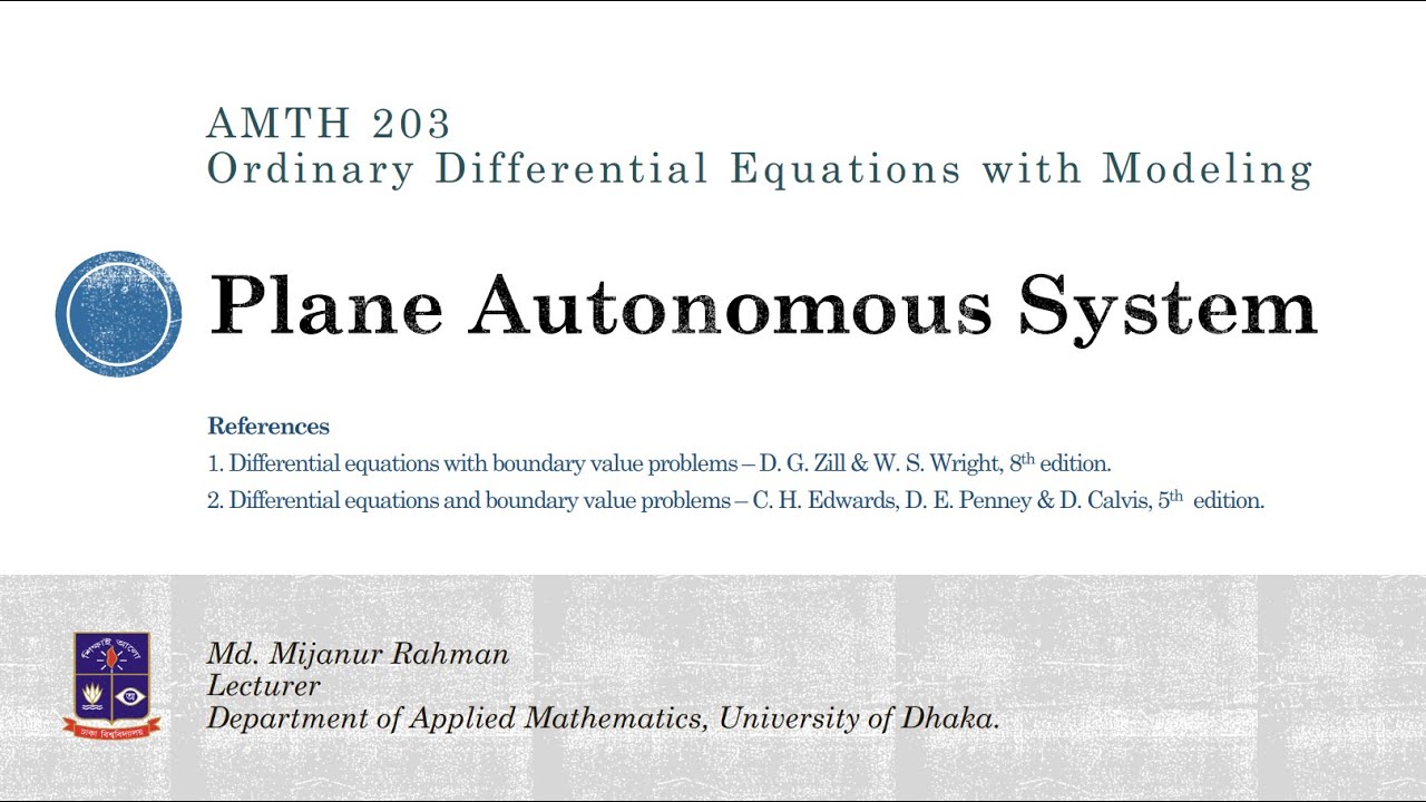 Plane Autonomous System | Part-2 | Stability analysis of linear plane ...