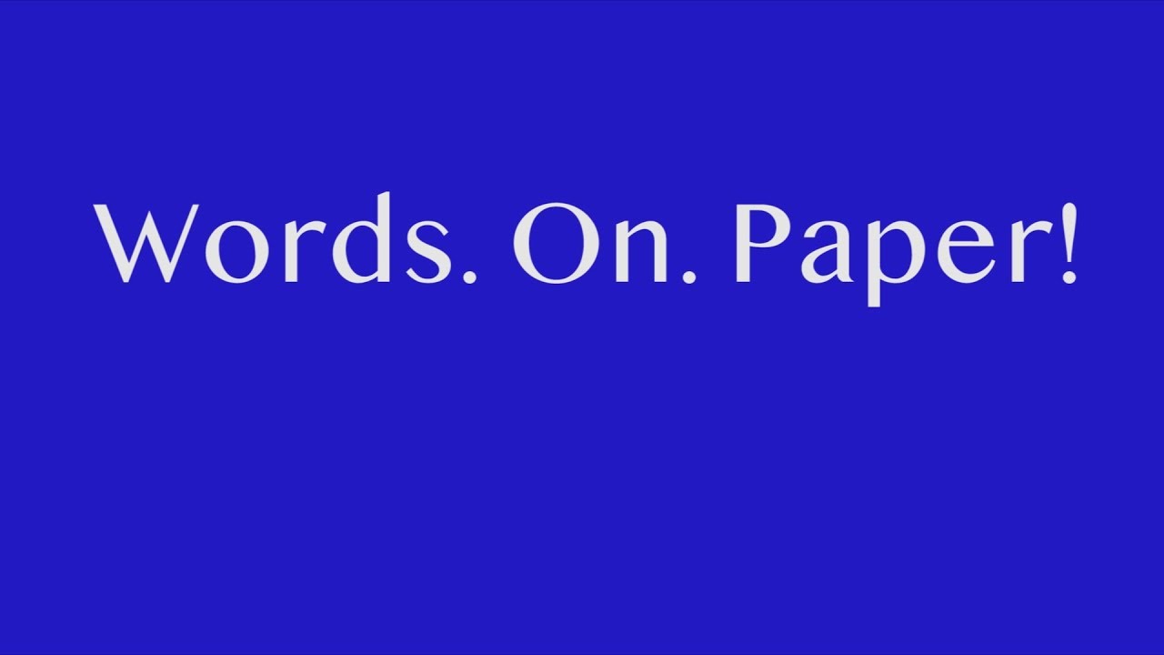 Doty School - Words.On.Paper! - YouTube