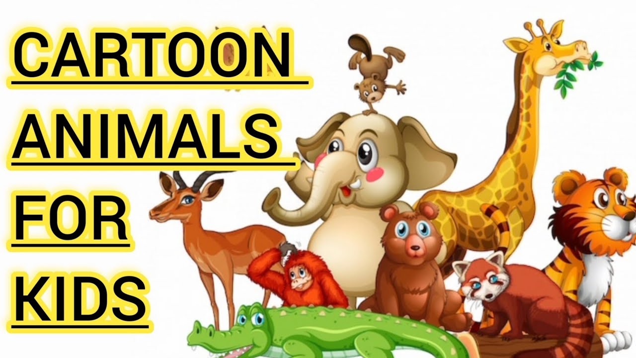 Cartoon Animals Name. Learn Animals name with spelling. 4k animals ...