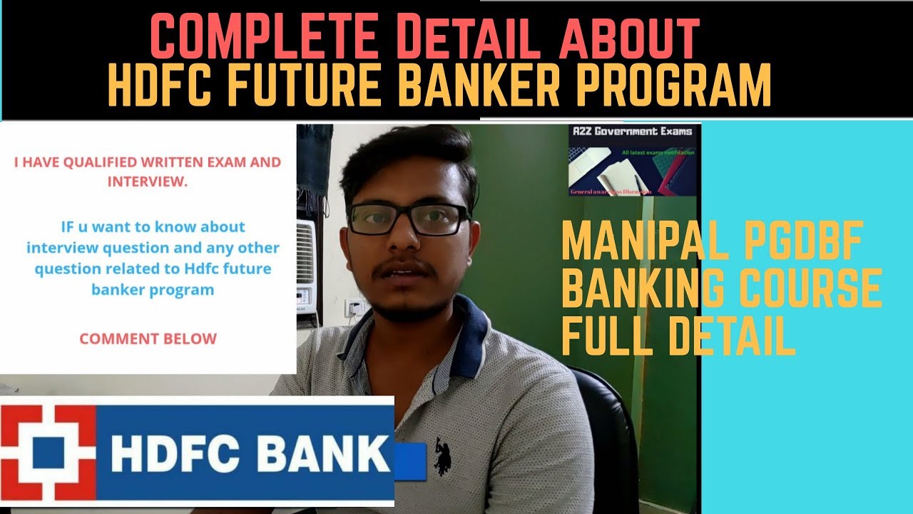 All about HDFC future banker program|manipal PGDBF banking course|HDFC ...