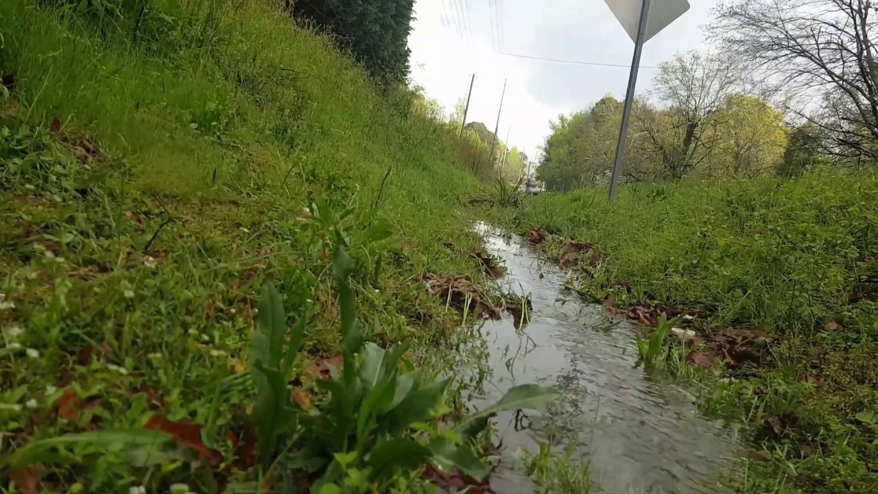 Ditch after a storm. Landforms. - YouTube