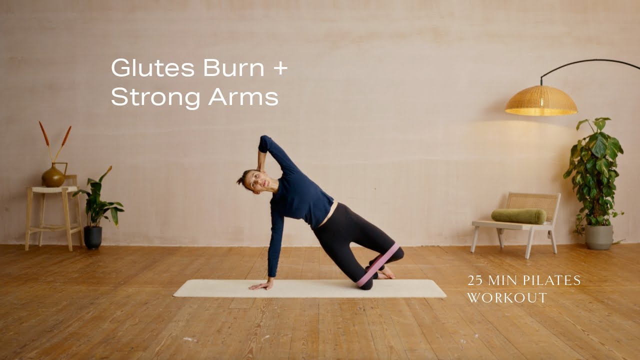 Glutes Burn and Strong Arms with Mini Band - 25 min Pilates Workout ...