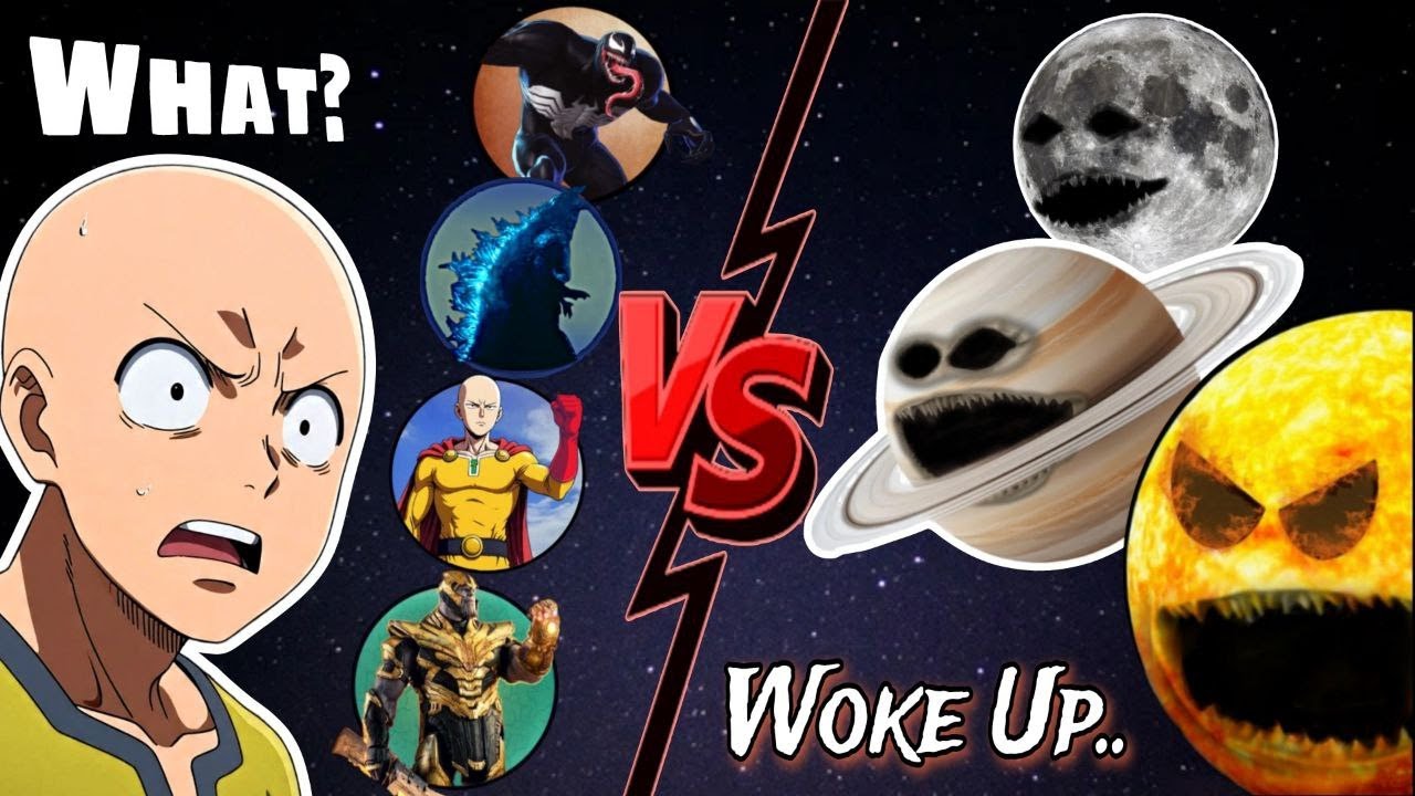 VENOM, GODZILLA, SAITAMA, THANOS Vs The MOON, SATURN, SUN Wakes Up ...