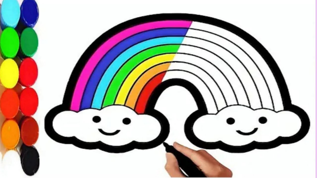How to draw a Rainbow step by step || Rainbow Drawing || Drawing step ...