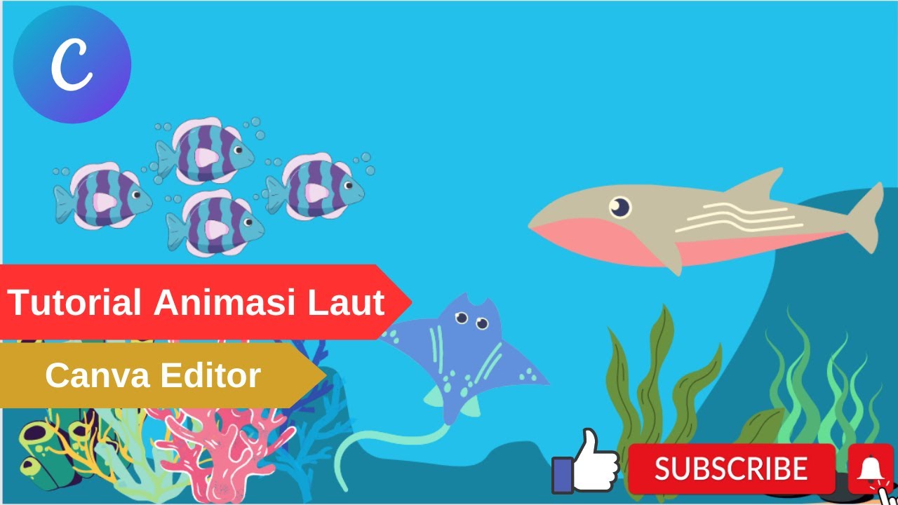 Cara membuat animasi laut dengan menggunakan Canva editor - YouTube