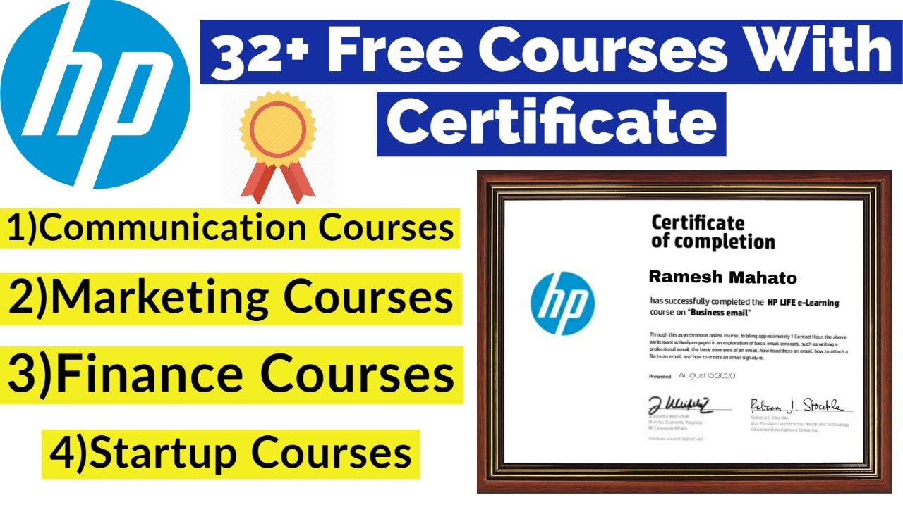 HP Free Courses with Certificate | 32+ Free Courses & Certificates from ...