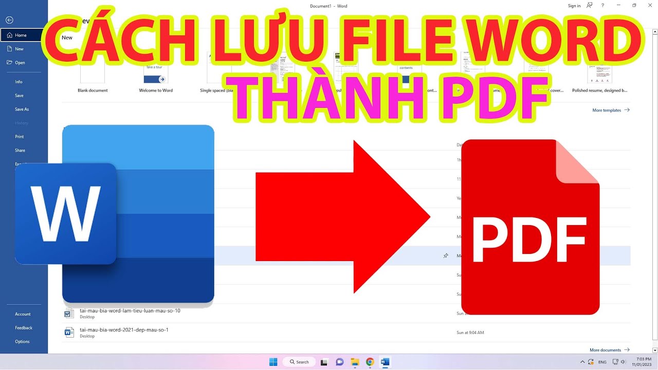 Cách Lưu File Word Thành PDF - YouTube
