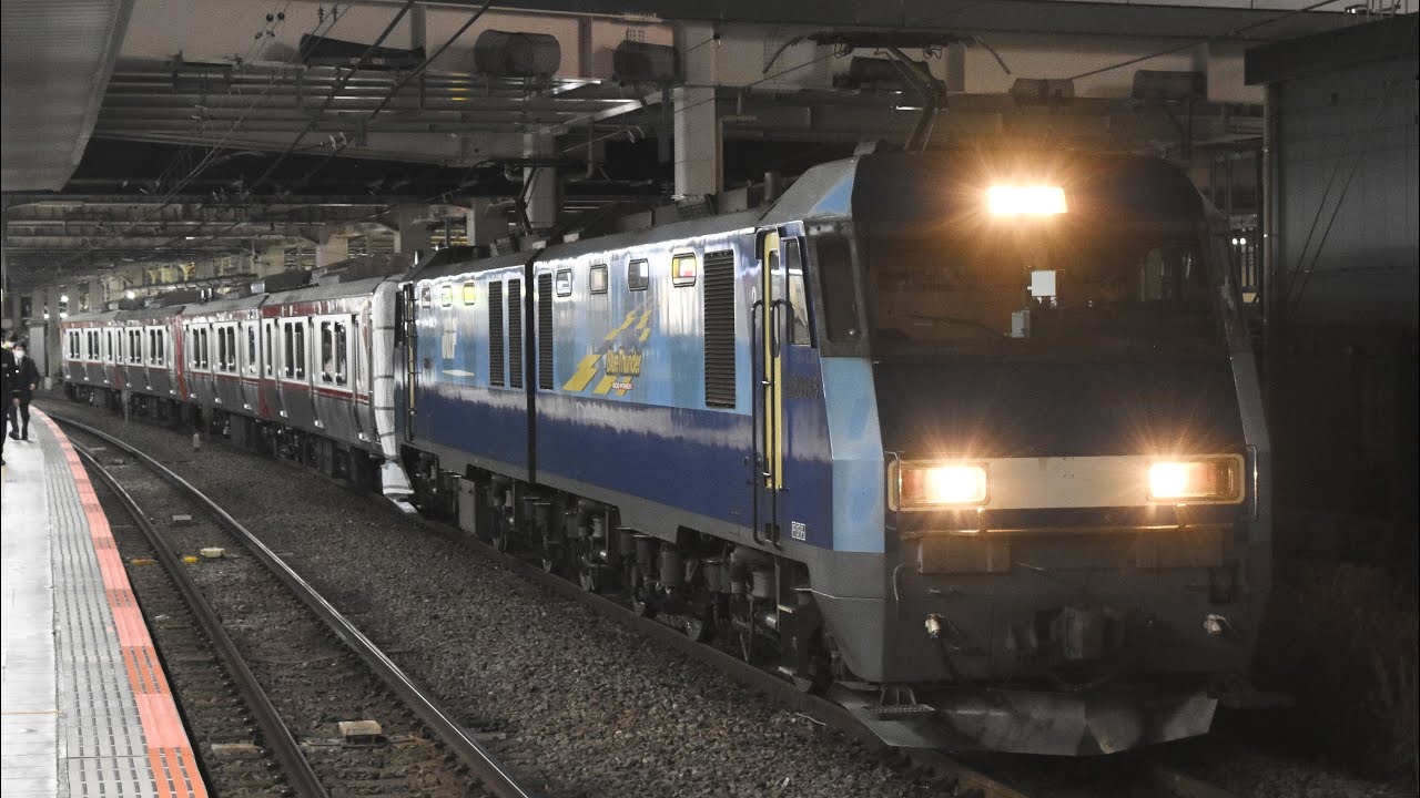 9471レ EH200-18[高]+しなの鉄道SR1系4B(S310編成+S311編成)しなの鉄道SR1系 甲種輸送 - YouTube