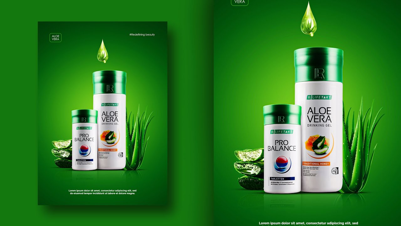 Aloe Vera Product Advertisement Poster Design | Photoshop Tutorials ...