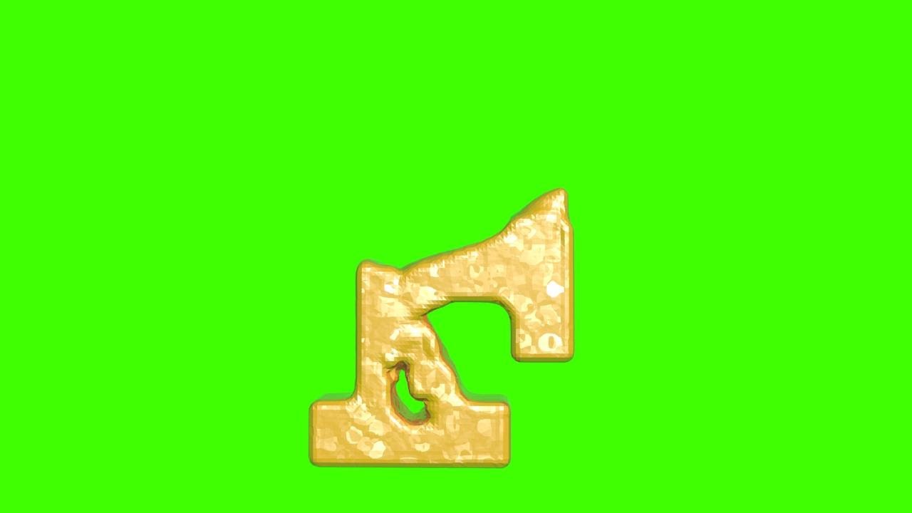 letter F in the liquid orange color in green screen - YouTube
