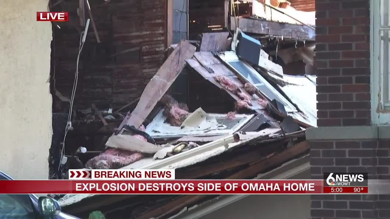 5 P.M. UPDATE: Explosion sends North Omaha home's wall crumbling - YouTube
