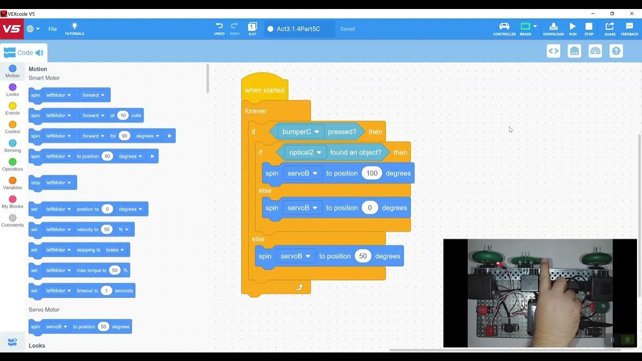 VEX V5 Activity 3.1.4 Part 5C: Controlling a Servomotor using the ...