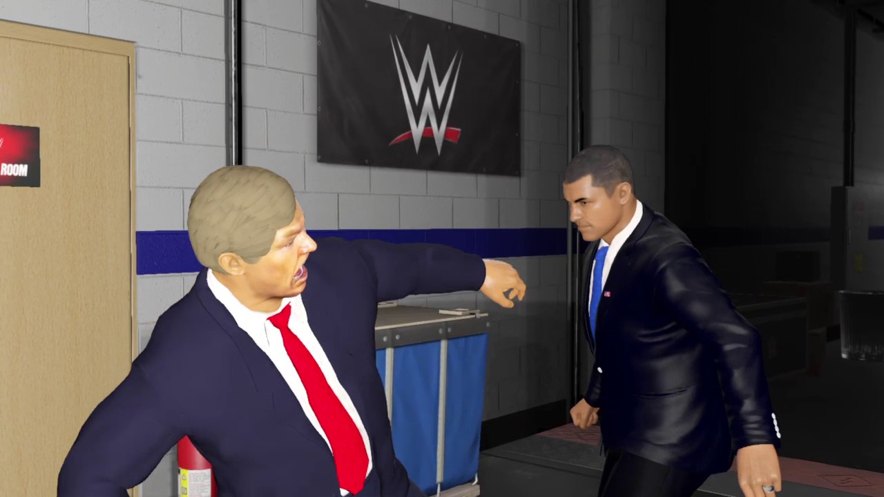 WWE 2K17 President Barack Obama VS Donald Trump In A Backstage Brawl ...