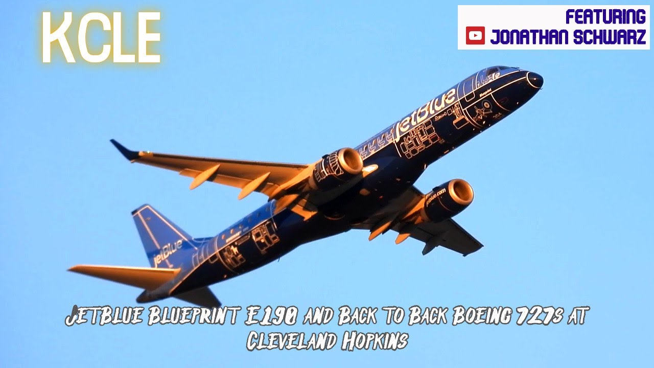 JetBlue Blueprint Livery E190 & Back to Back Boeing 727s at Cleveland ...