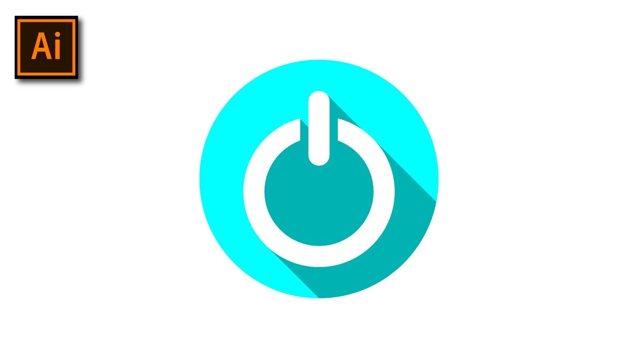 How To Create Power Button Icon In Illustrator Long Shadow Icon Adobe ...