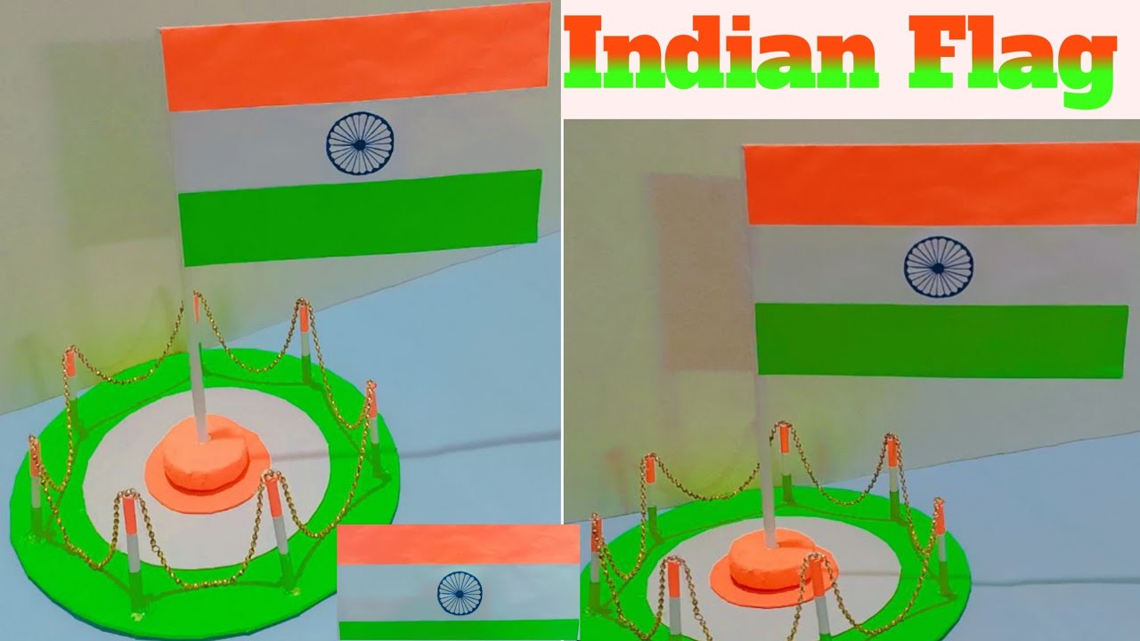 Indian Flag | Flag making using paper / Paper Craft | How to make the ...