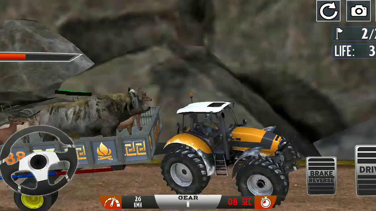 Tractor driving on hill| animal transport | tractor driving simulator ...