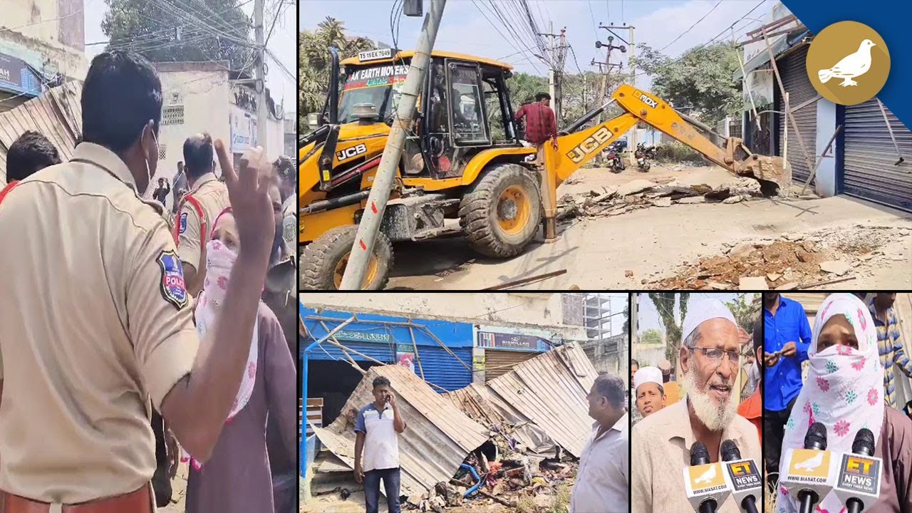 Illegal encroachment on footpaths removed at Shastripuram - YouTube