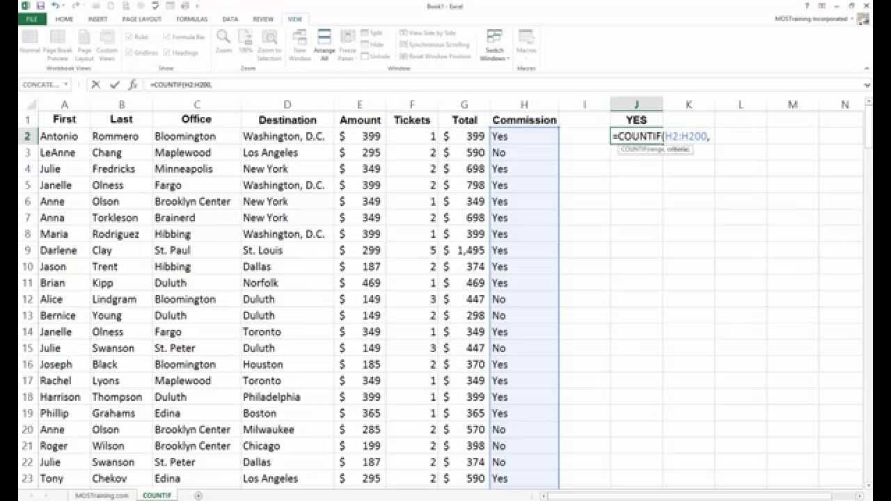 Excel formula tutorial: How to use COUNTIF - YouTube