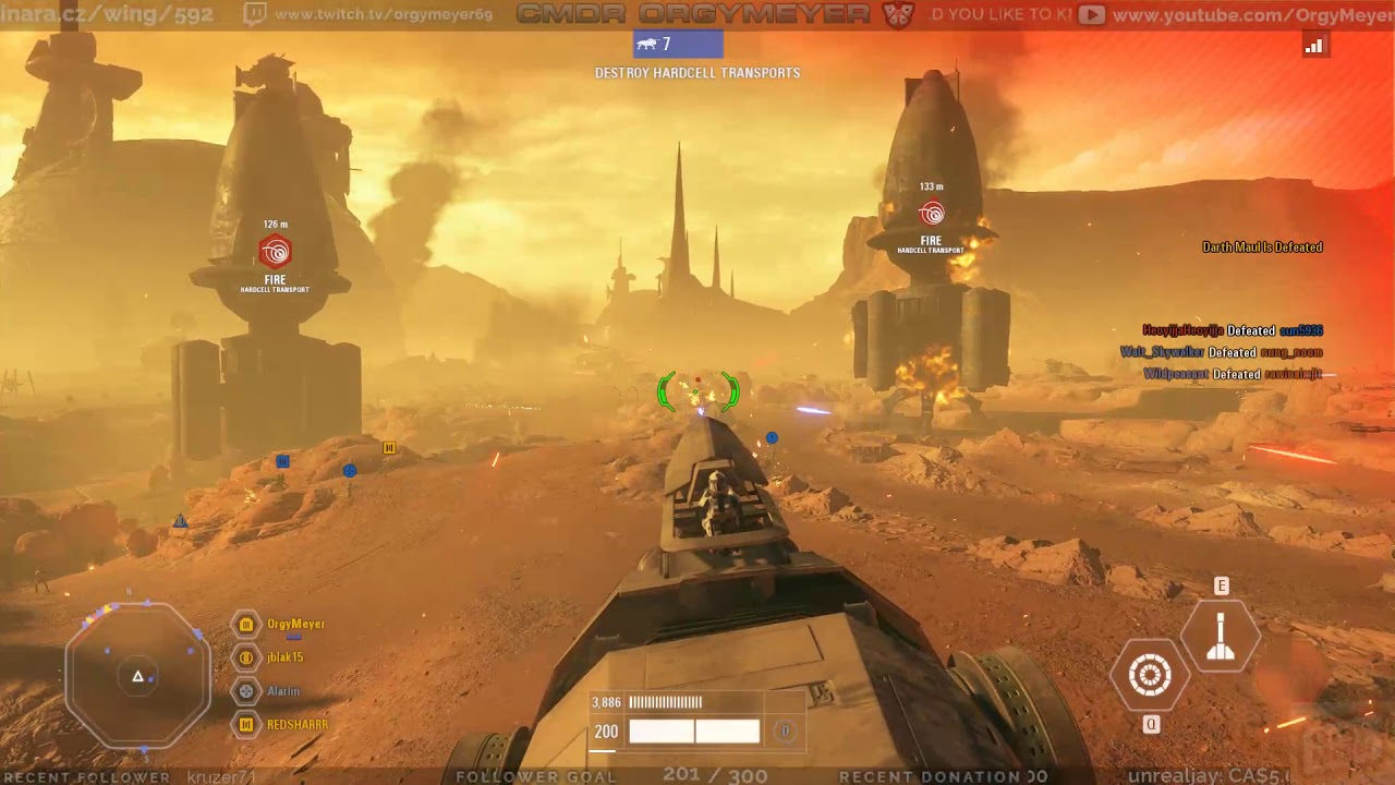 Star Wars: Battlefront 2 - AT-TE taking down a Hardcell - YouTube