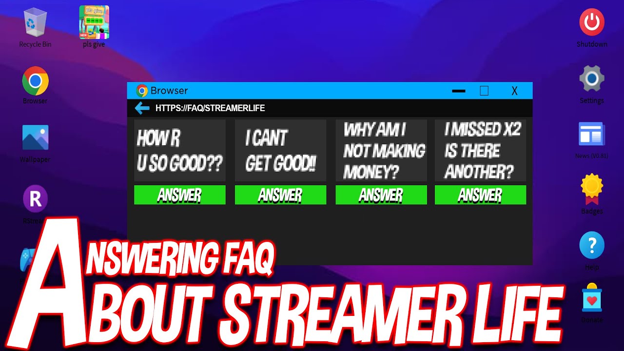 Answering FAQ About Streamer life Roblox... - YouTube