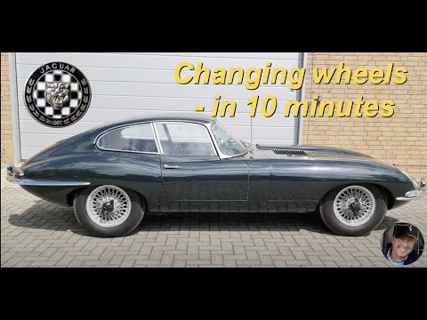 Jaguar E Type wheel change in 10 minutes - YouTube