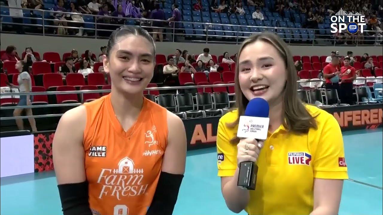 Jolina dela Cruz TURNS EMOTIONAL after Farm Fresh’s win vs. Nxled | #OSOnTheSpot - YouTube