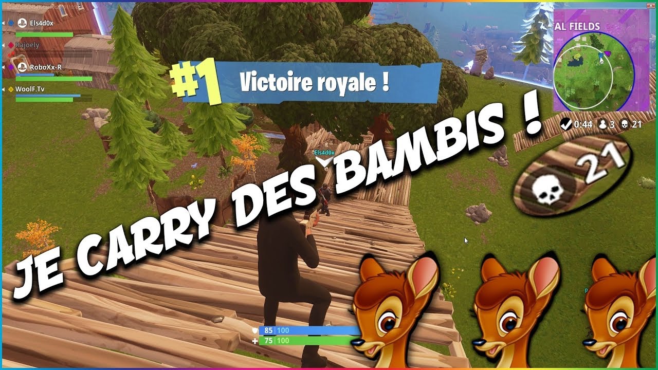 JE CARRY DES BAMBIS SUR FORTNITE !! - YouTube