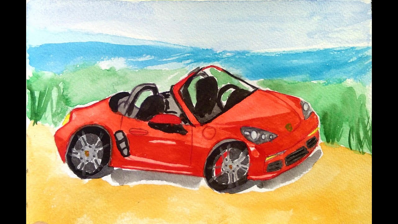 Drawing a Porsche Boxster | Cars | #MyArtLAb - YouTube