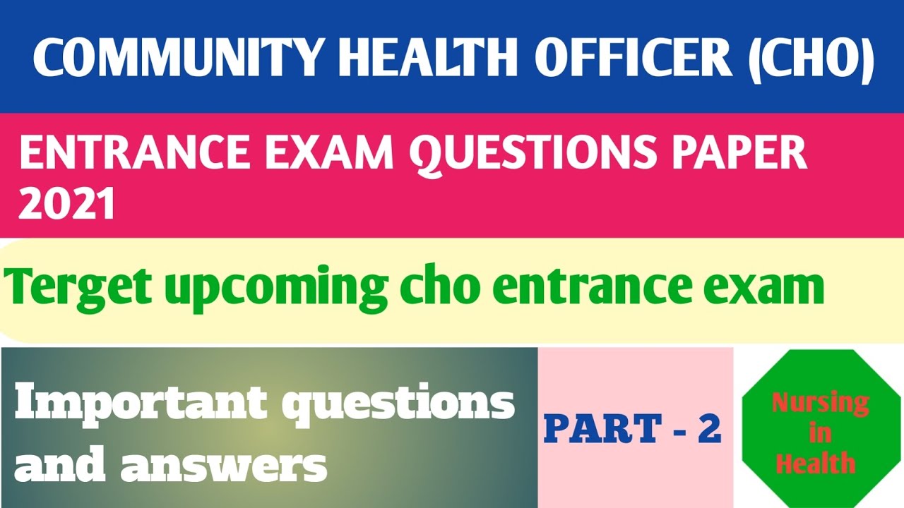 🔥Cho🔥Community health officer exam questions paper 2021 west bengal ...
