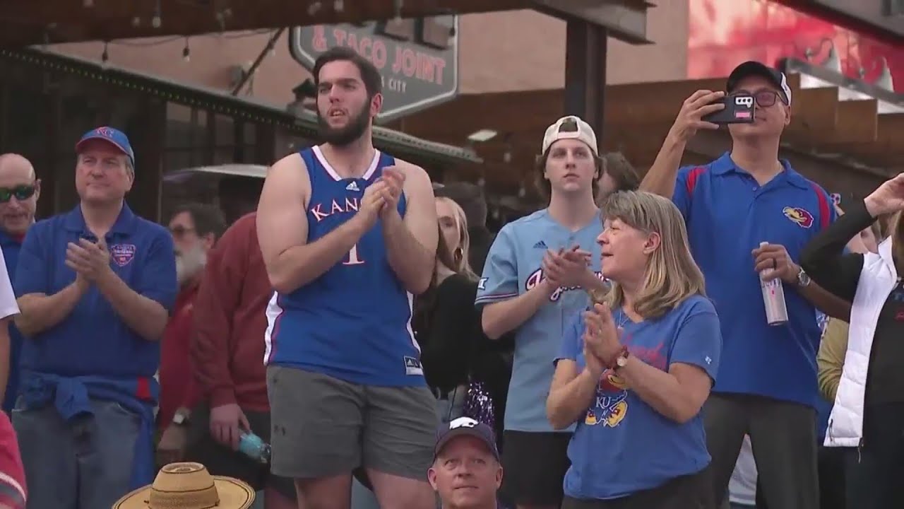 Big 12 fans show pride for their teams at Power & Light - YouTube