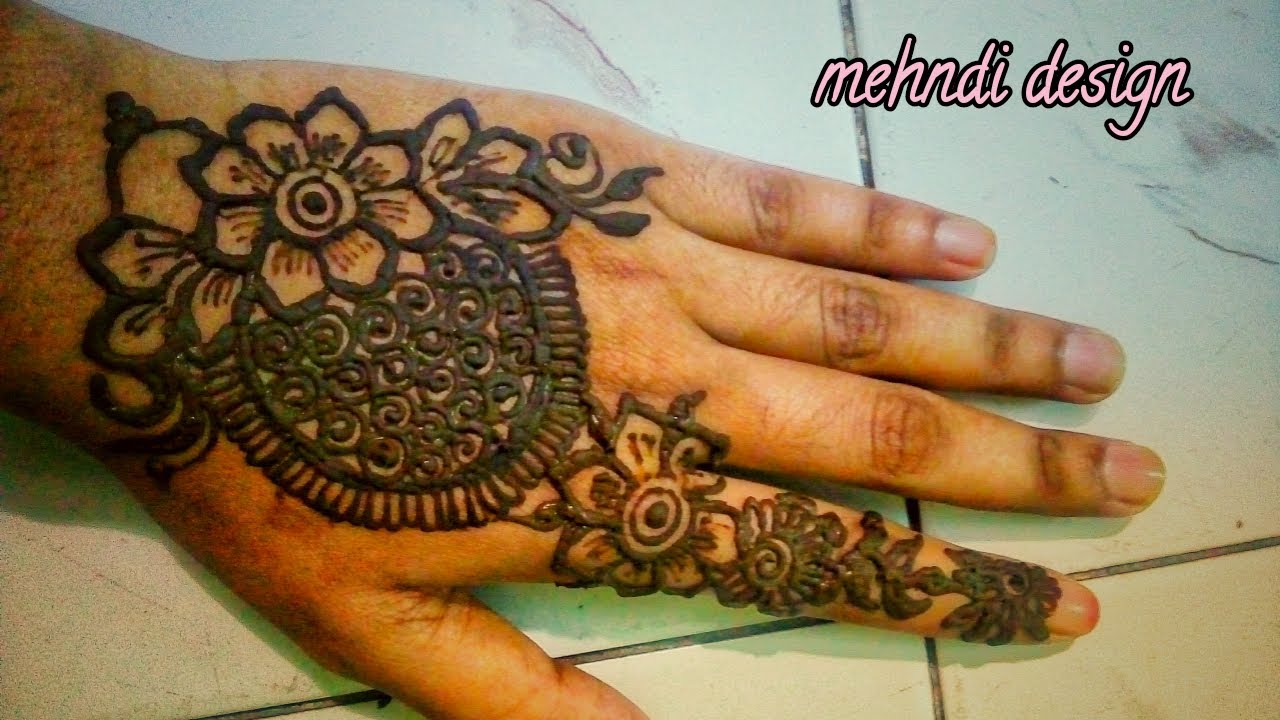 Simple mehndi design for back hand!! Mandala Kone design!! Easy and ...