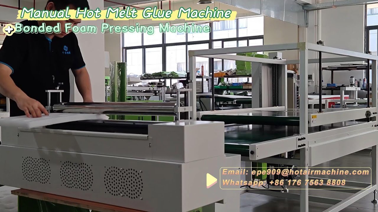 Manual Hot Melt Glue Machine + Foam Pressing Machine for EPE XPE EVA ...