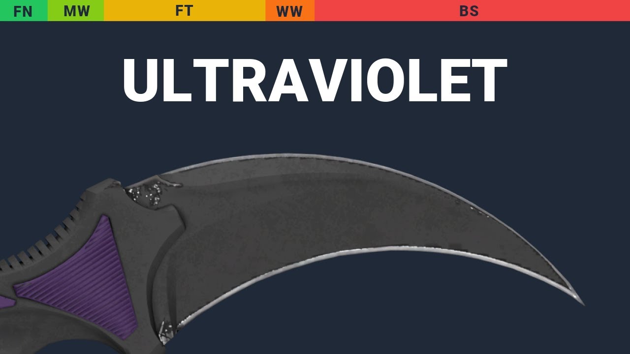 Karambit Ultraviolet - Skin Float And Wear Preview - YouTube
