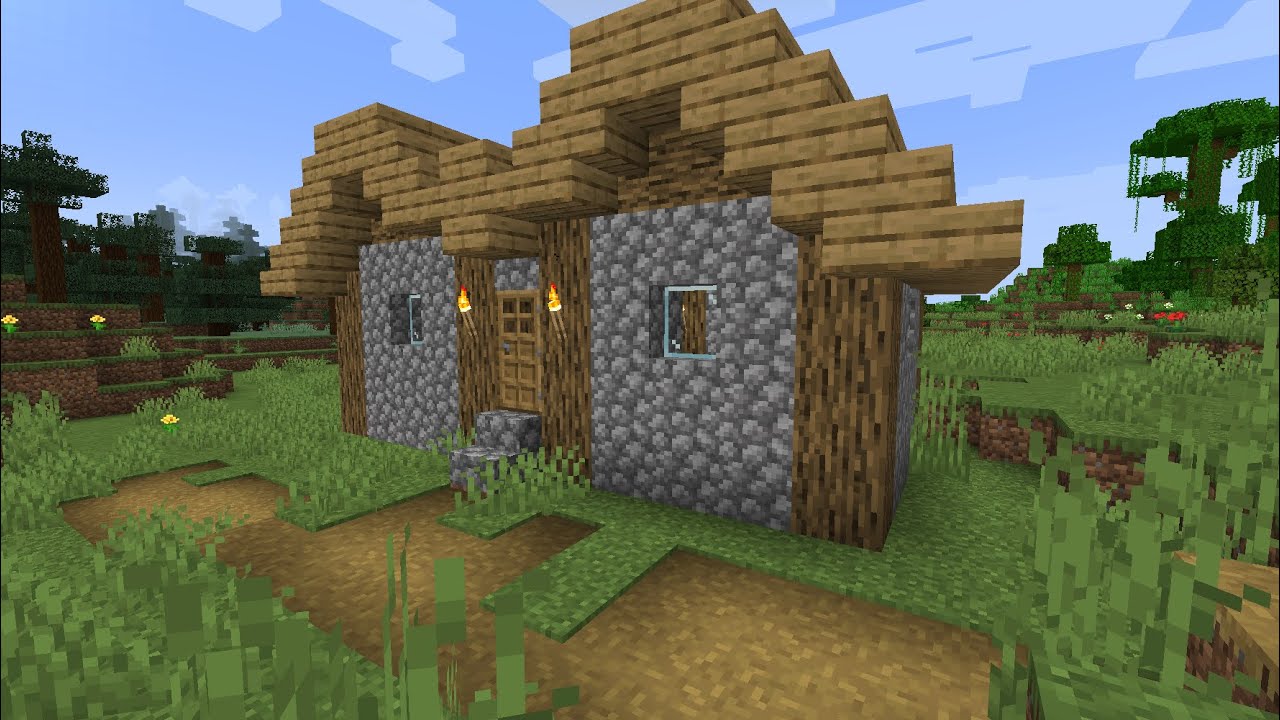 How to build a Minecraft Village Medium House 2 (plains)(version 1.14 ...