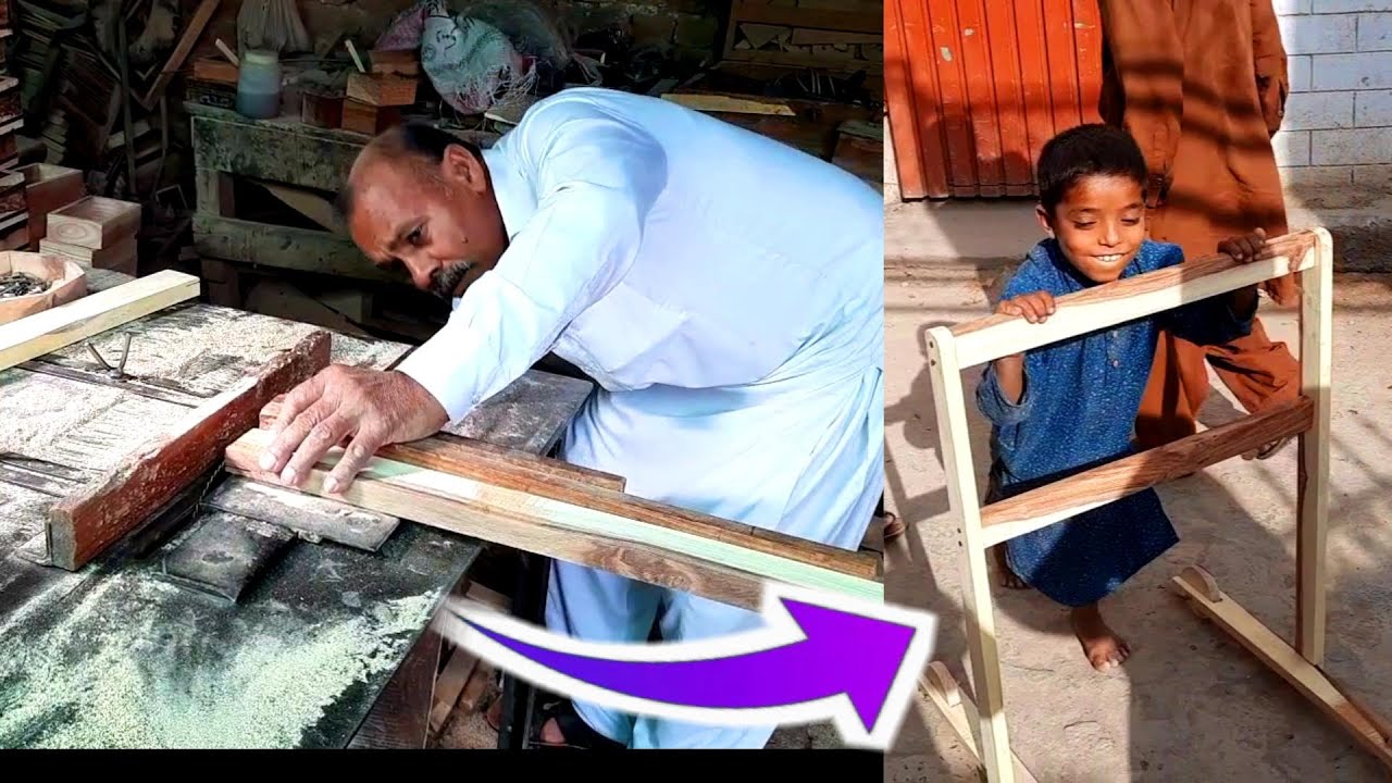 Process of Making a Wooden Cart for a Disable Boy - Wooden Cart - YouTube