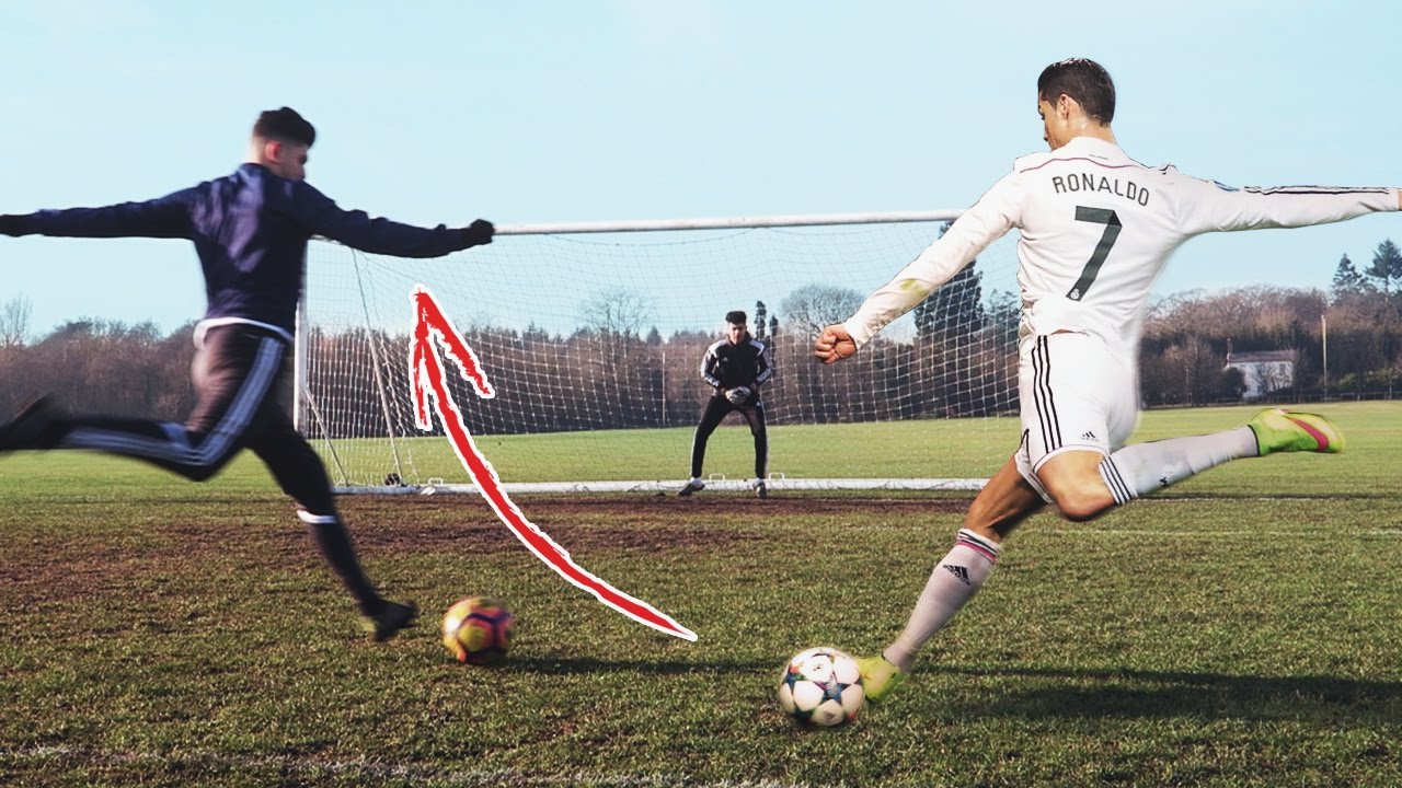 CR7 TRIPLE THREAT SHOOTING FOOTBALL CHALLENGE!! - YouTube