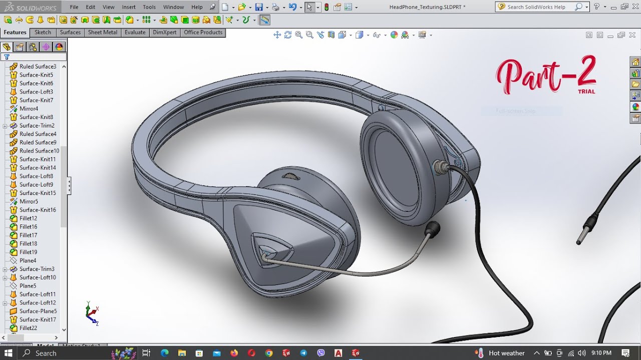 Advance Headphone Modeling in Solidworks_Part-2 | SolidWorks Advance ...