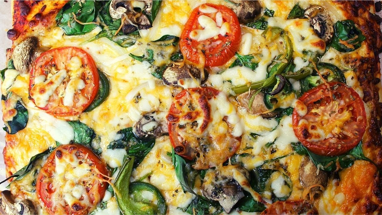 Square Shape Veggie Pizza with lots of Healthy Vegetables. - YouTube