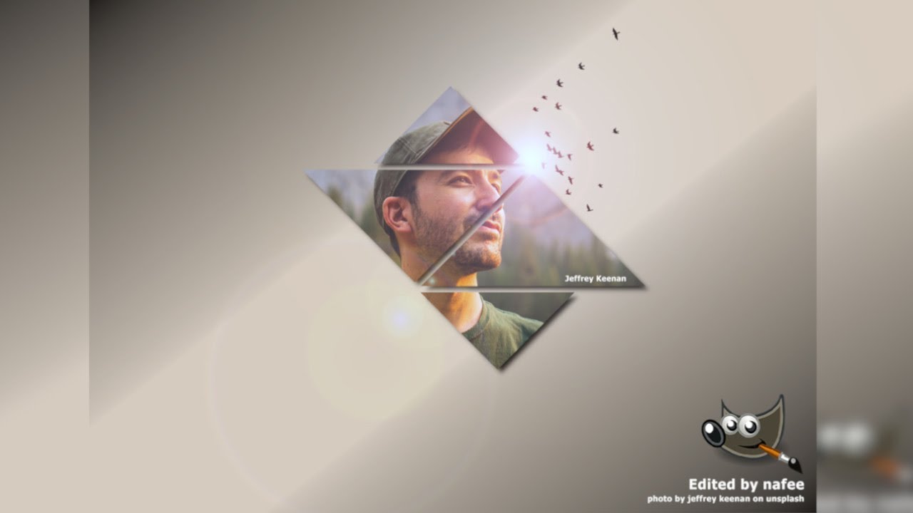 Triangle photo manipulation | GIMP Tutorial - YouTube