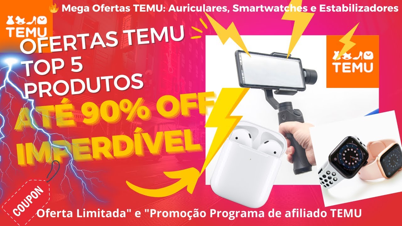 Mega Ofertas TEMU: Descontos TEMU Top 5 Gadgets oferta com Até 90% OFF ...