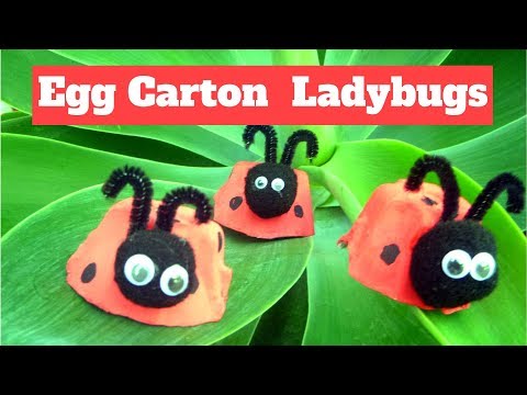 How to Make an Egg Carton Ladybug - YouTube
