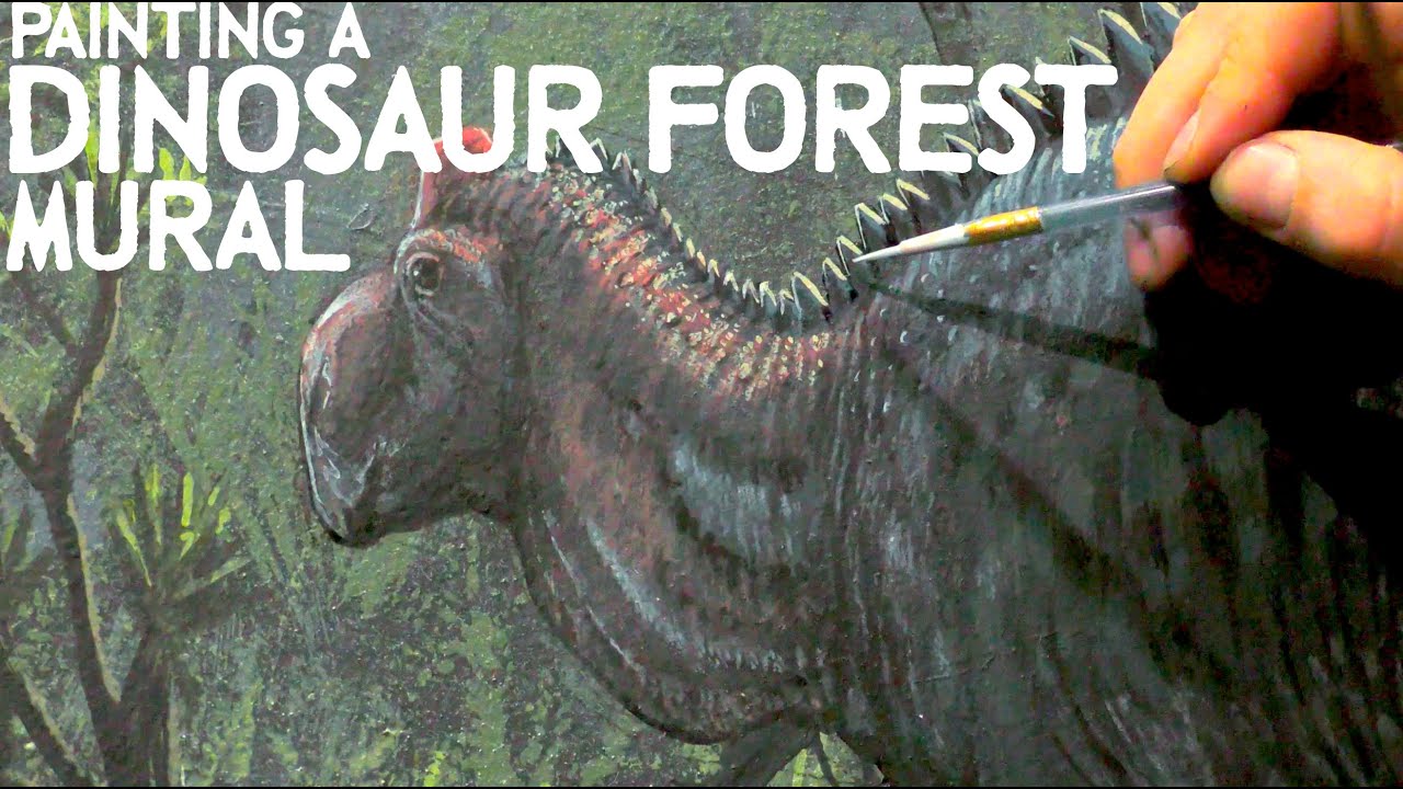 Painting a Cretaceous Dinosaur Forest at Western Science Center - YouTube