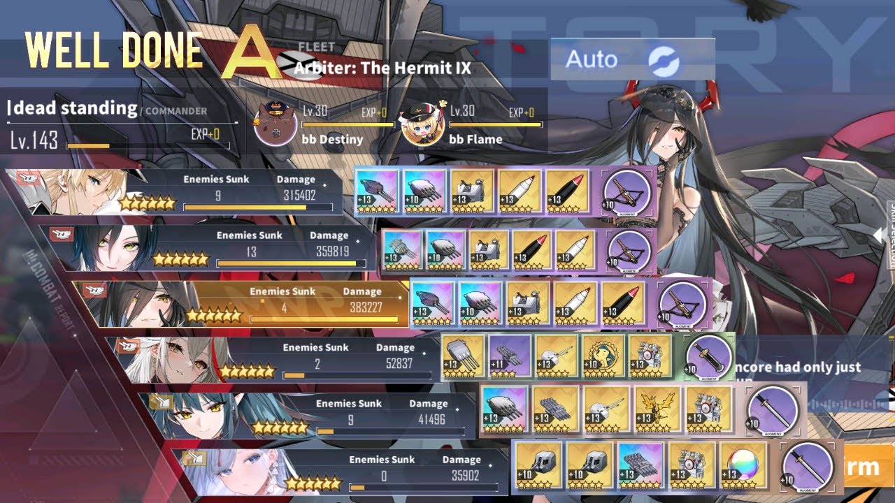 Azur lane Full KMS vs Arbiter hermit hard mode (one shot) auto - YouTube