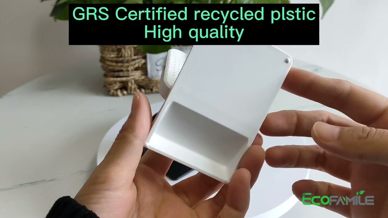 3 in 1 Wireless charger with phone holder made of recycled plastic ...