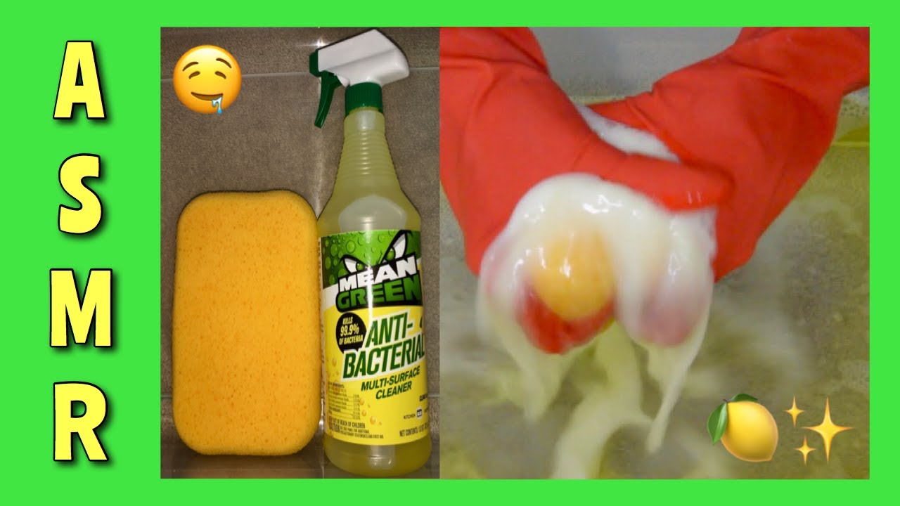 ASMR | Mellow Yellow Sponge Squeezing + Mean Green!!💚 *super soothing ...