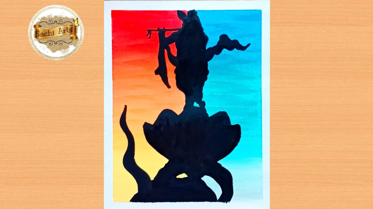 How to draw Lord Krishna dancing on Kaliya || Kaliya nag mardan ...