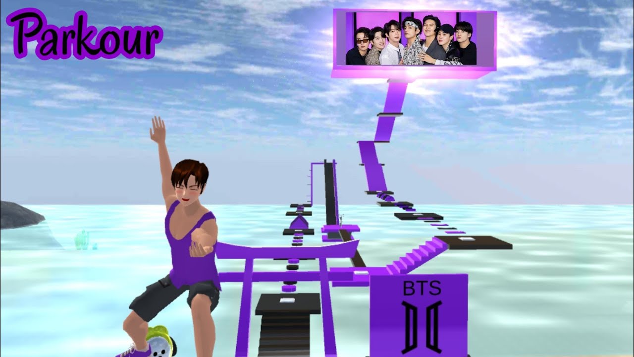 Bts Parkour |Sakura school simulator |come and lets play😍 - YouTube