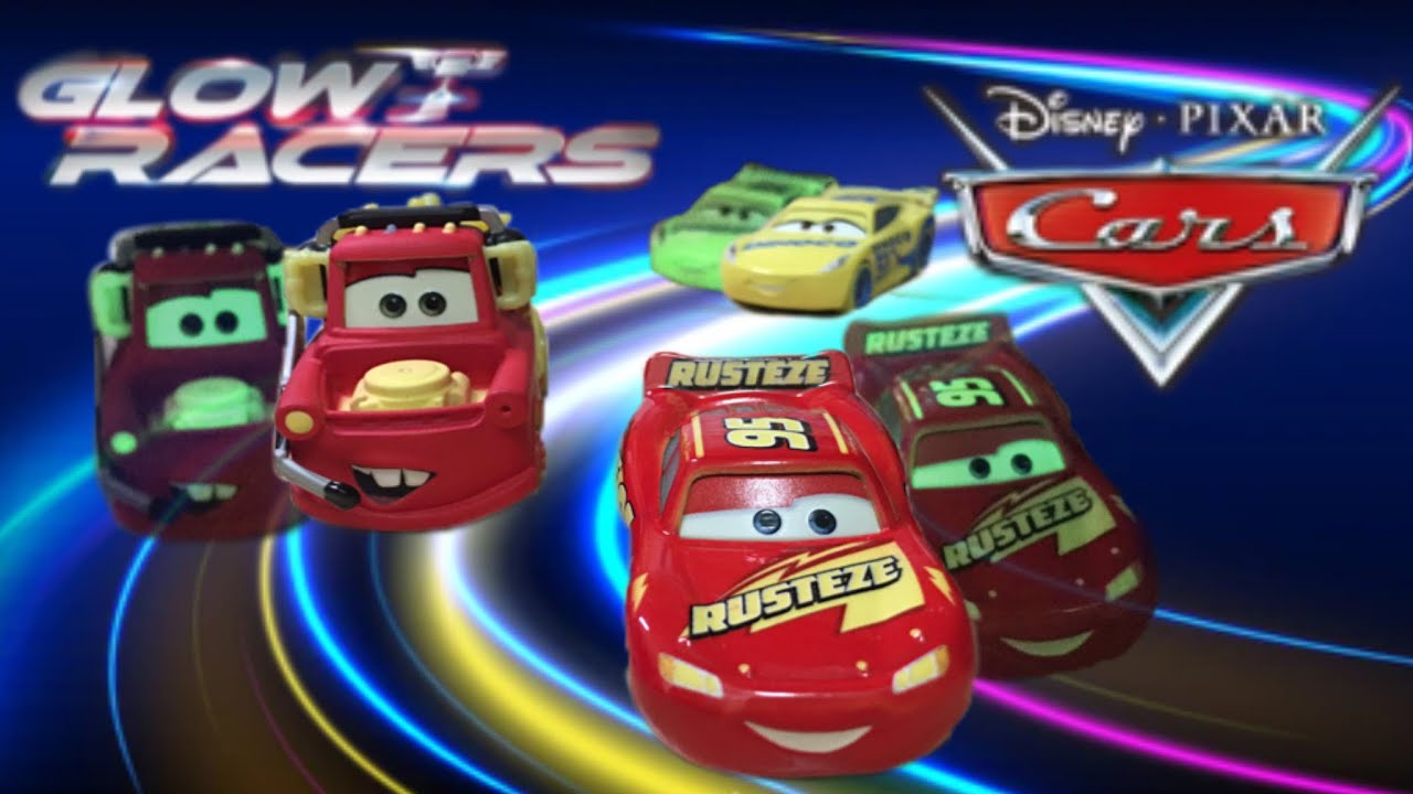 2024 Mattel Disney Cars Glow Racers Lightning McQueen, Mater, Cruz ...