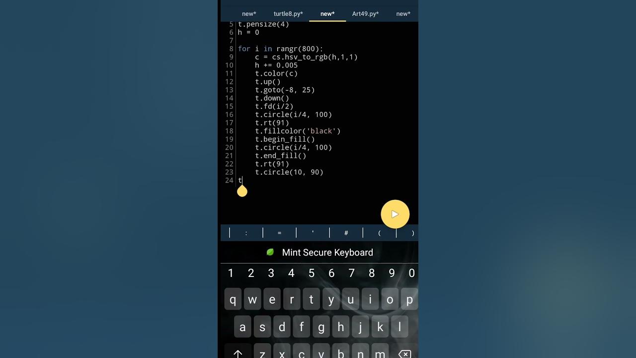 Python Turtle Graphic Design 🐢 Coding Status 😍😜 Shorts Programming Turtle Python Youtube